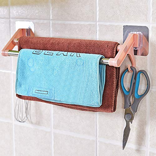 shlutesoy Kitchen Multifunctional Towel Cabinet Rack Hanger Bathroom Double Pole Holder Light Purple