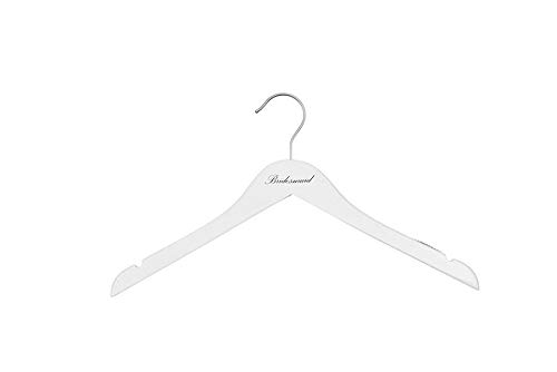 NAHANCO BRM20117 Bridal Hanger, White Wood Hanger with Black Imprint (Bridesmaid), 17” (1 Piece)