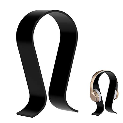 Linkidea Acrylic Headphone Stand, Headsets Stand, Headset Holder, Headphone Hanger, Pc Accessories, Headset Stand Compatible with Beats Solo Pro, Sony WH-1000XM5 Headphones (Black)