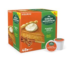 green mountain pumpkin spice flavor coffee, keurig k-cups, 48 count