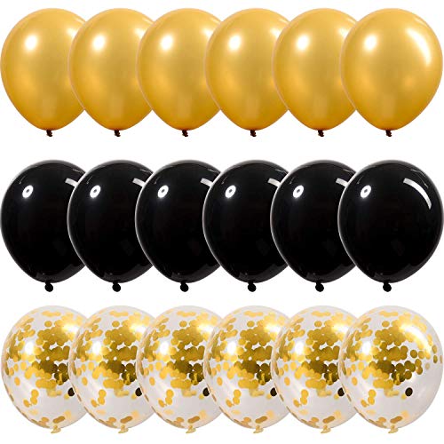 Black and Gold 50th Birthday Decorations Banner Balloon, Happy Birthday Banner, 50th Gold Foil Balloons, Number 50 Birthday Balloons, 50 Years Old Birthday Decoration Supplies