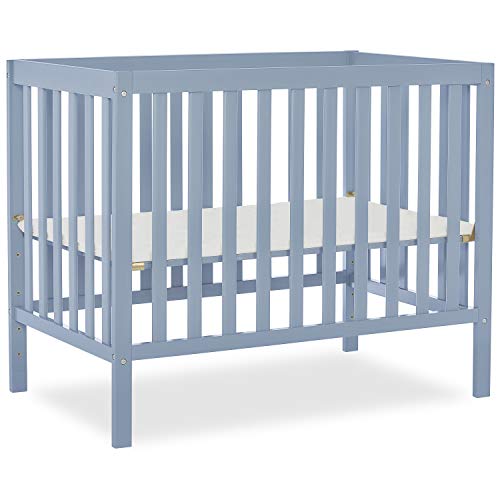 Dream On Me, Edgewood 4-in-1 Convertible Mini Crib, Dusty Blue