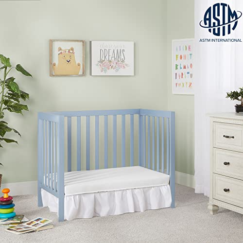 Dream On Me, Edgewood 4-in-1 Convertible Mini Crib, Dusty Blue