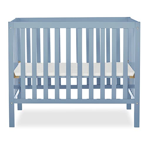 Dream On Me, Edgewood 4-in-1 Convertible Mini Crib, Dusty Blue