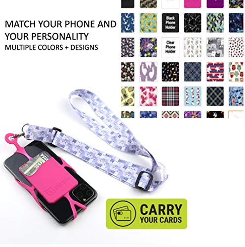 Gear Beast Cell Phone Lanyard - Universal Mobile Phone Lanyard with Case Holder,Card Pocket,Soft Neck Strap,and Adjustable Clip - Compatible with iPhone,Galaxy & Most Smartphones - Cherry Blossom