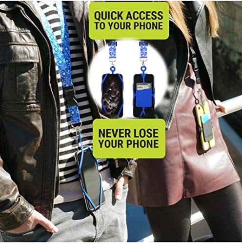 Gear Beast Cell Phone Lanyard - Universal Mobile Phone Lanyard with Case Holder,Card Pocket,Soft Neck Strap,and Adjustable Clip - Compatible with iPhone,Galaxy & Most Smartphones - Cherry Blossom