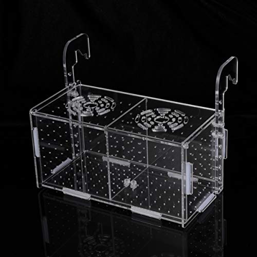 Balacoo Aquarium Fish Breeding Box - Transparent Acrylic Fish Tank Isolation Hatchery Hanging Incubator for Shrimp Clownfish Baby Fishes (Hook 201011cm)