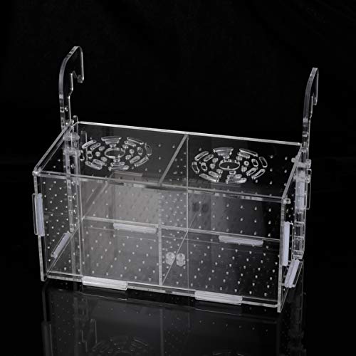 Balacoo Aquarium Fish Breeding Box - Transparent Acrylic Fish Tank Isolation Hatchery Hanging Incubator for Shrimp Clownfish Baby Fishes (Hook 201011cm)