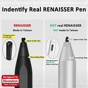 RENAISSER Raphael 520 Stylus for Surface, Designed in Houston, Made in Taiwan, 4096 Pressure Sensitivity, Compatible with New Surface Pro 9 & Pro 8/Laptop 5, Rechargeable