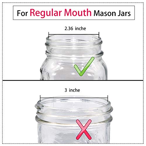 Mason Jar Apothecary Storage Lids - Jars NOT Included - Bathroom Accessory Lids for Modern Farmhouse Bathroom Decor - Rustproof Stainless Steel Lid with Waterproof Stickers / 2-Pack (Black)