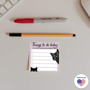 Mini Cat Funny to Do List Sticky Notes | Things to Do Today So My Can Can Live a Better Life | Cat Lover Gift | 3x3" inches, 3-Pack by DAILY RITMO