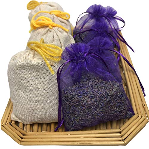 Lavender Sachet and Cedar Bags - Moth Repellent Sachets (20 Pack) Home Fragrance for Drawers and Closets. Natural Clothes Moths Repellant Dried Lavendar Flowers and Cedar Chips with Long-Lasting Aroma