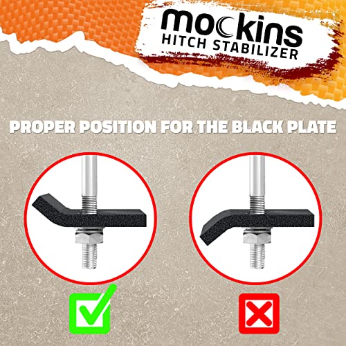 Mockins Anti Rattle Hitch Tightener 2 inch & 1.25 | Steel Trailer Hitch Stabilizer | Rust-Proof Tow Hitch Rattle Stopper for Wobble-Free Stable Ride | Universal Fit 2- Inch Receiver Hitch Accessories