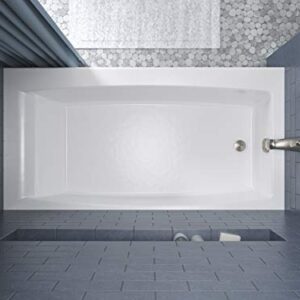 KOHLER K-26109-RA-0 Entity 60-Inch x 30-Inch Alcove Bath with Integral apron, integral flange and right hand drain, White