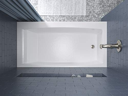 KOHLER K-26109-RA-0 Entity 60-Inch x 30-Inch Alcove Bath with Integral apron, integral flange and right hand drain, White