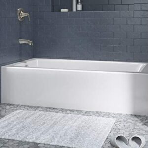 KOHLER K-26109-RA-0 Entity 60-Inch x 30-Inch Alcove Bath with Integral apron, integral flange and right hand drain, White