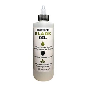 premium knife blade oil & honing oil - 8 oz - custom formulated food safe oil protects carbon steel knives & sharpening stone ready…