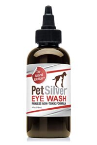 petsilver eye wash drops for dogs and cats with chelated silver, made in usa, natural eye solution, relief for inflammation & eye irritation, easy to apply, 4 fl oz