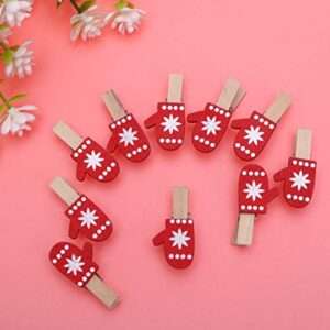 Amosfun 25pcs Mini Wooden Clothespins Christmas Photo Clips Craft Clips Photo Paper Memo Peg Pin Clips for Xmas Party DIY Craft Decoration