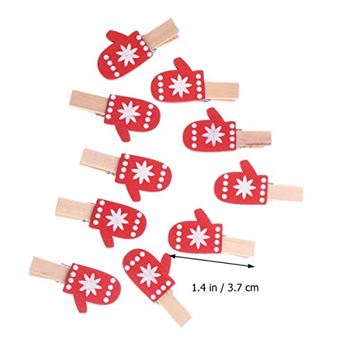 Amosfun 25pcs Mini Wooden Clothespins Christmas Photo Clips Craft Clips Photo Paper Memo Peg Pin Clips for Xmas Party DIY Craft Decoration