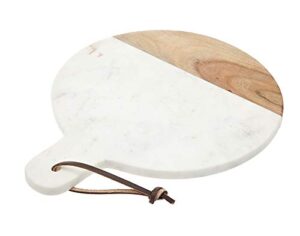 godinger marble and wood round cheese board