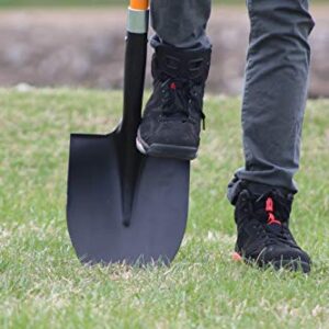 Ashman Heavy-Duty Digging Shovel (1 Pack) 41-Inch with Trenching Blade and Comfortable Handle - Ideal for Garden, Landscaping, Construction, and Masonry - Perfect for Digging Soil, Dirt, and Gravel.