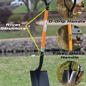 Ashman Heavy-Duty Digging Shovel (1 Pack) 41-Inch with Trenching Blade and Comfortable Handle - Ideal for Garden, Landscaping, Construction, and Masonry - Perfect for Digging Soil, Dirt, and Gravel.