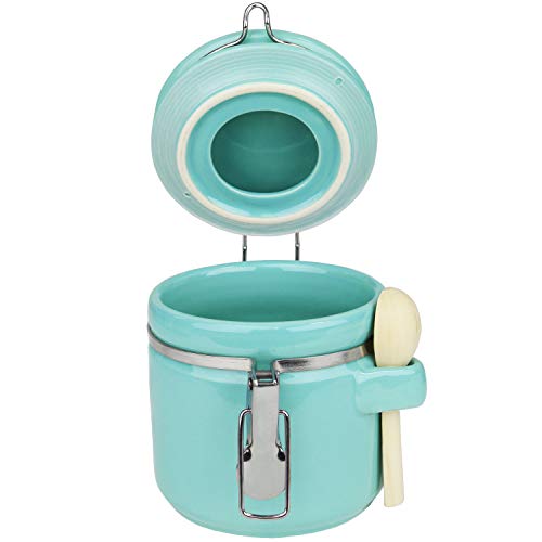 small 25oz turquoise canister