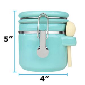 small 25oz turquoise canister