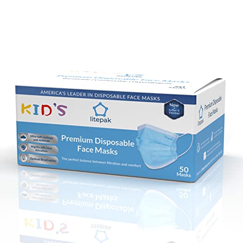 200pcs Kids Disposable Face Masks - 3 Ply Kids Mask for Boys Girls - Back to School Supplies (Blue)