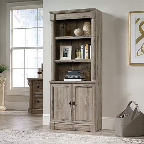 Sauder Palladia Engineered Wood and Metal 3-Shelf Bookcase in Split Oak