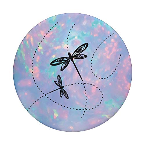 Cool Dragonflies Black With Trails On Pastel Background PopSockets PopGrip: Swappable Grip for Phones & Tablets