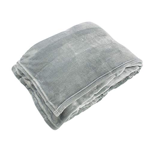 Hudson Home Collection Men and Women Silky Plush Blanket, Gray Fleece, 50X60 In. (Throw)