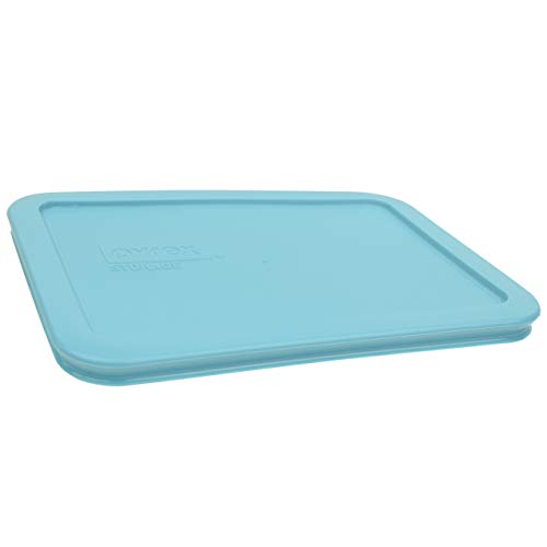 Pyrex 7210-PC Surf Blue Plastic Rectangle Replacement Storage Lid, Made in USA - 2 Pack