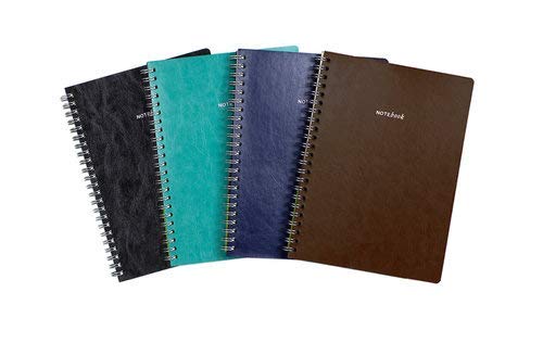 GreenRoom Spiral Journal - Flexible Leather Cover Size 6'' X 8'' (Black) 80 sheets, 160 pages