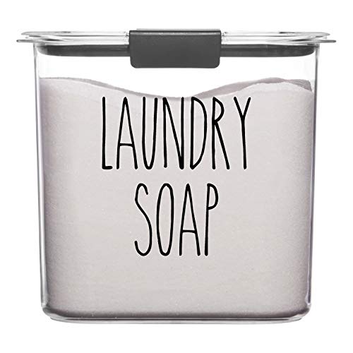 Grey - Laundry Soap Vinyl Decal - Skinny Farmhouse Style for Laundry Room - 5w x 5.5h inches - Die Cut Sticker