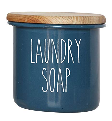 Grey - Laundry Soap Vinyl Decal - Skinny Farmhouse Style for Laundry Room - 5w x 5.5h inches - Die Cut Sticker