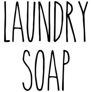 Grey - Laundry Soap Vinyl Decal - Skinny Farmhouse Style for Laundry Room - 5w x 5.5h inches - Die Cut Sticker