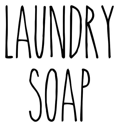 Grey - Laundry Soap Vinyl Decal - Skinny Farmhouse Style for Laundry Room - 5w x 5.5h inches - Die Cut Sticker