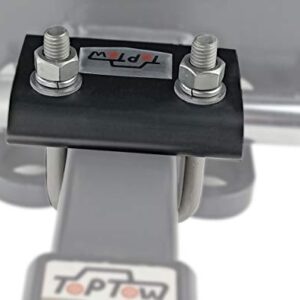 TOPTOW 64707 Trailer Hitch Tightener Anti Rattle Clamp for 1.25 Inch and 2 Inch Receiver Hitches, Black Aluminum Stabilizer Plate, 2 Packs