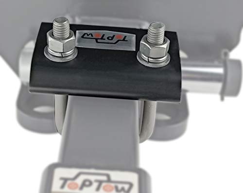 TOPTOW 64707 Trailer Hitch Tightener Anti Rattle Clamp for 1.25 Inch and 2 Inch Receiver Hitches, Black Aluminum Stabilizer Plate, 2 Packs