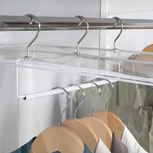 Garment Bag - Clear Hanging Closet Organizer - Durable Zippered Cover with Rod Protects Dresses, Suits, and Jackets from Dust and Moist- Top Metal Frame to Keep All Your Stuff in Shape- 42" x 20" x 15