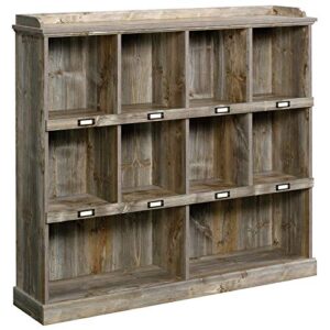 sauder granite trace contemporary 10-cubby wood bookcase in rustic cedar