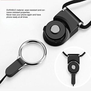 3pack Detachable Neck Strap Band Long Lanyard - Ideal for iPhone Cell Phone Smartphone Cell Phone Camera iPod mp3 mp4 USB Flash Drive ID Card Badge with a Lanyard Hole (Black)