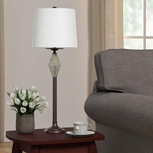 Amazon Brand – Ravenna Home Contemporary Metal Table Lamp with Mercury Glass Accent, LED Bulb Included, 28.5"H, Dark Bronze