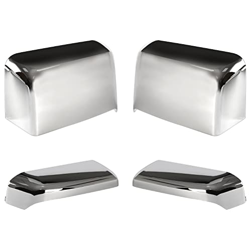 KUAFU Tow Mirror Cap Cover Chrome Compatible With 2014-2019 Chevy Silverado GMC Sierra 1 Pair Replacement For 23444125 23444126 23444119 23444120 1 Pair