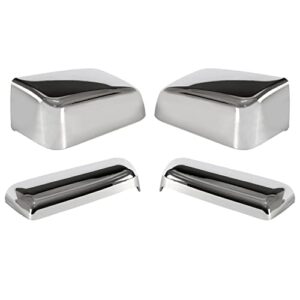 KUAFU Tow Mirror Cap Cover Chrome Compatible With 2014-2019 Chevy Silverado GMC Sierra 1 Pair Replacement For 23444125 23444126 23444119 23444120 1 Pair