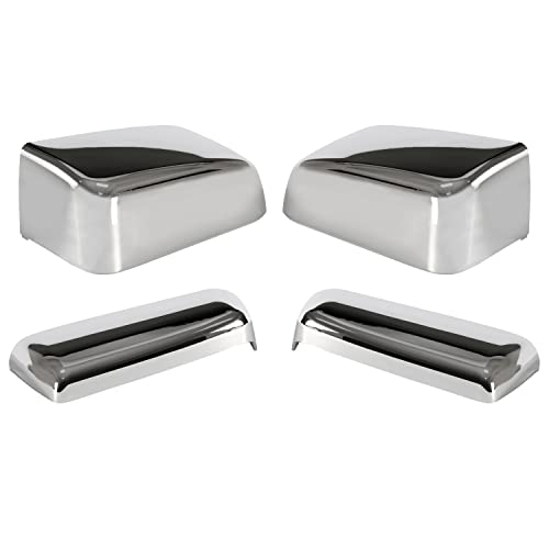 KUAFU Tow Mirror Cap Cover Chrome Compatible With 2014-2019 Chevy Silverado GMC Sierra 1 Pair Replacement For 23444125 23444126 23444119 23444120 1 Pair