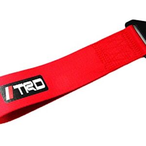 JDM TRD Red Racing Drift Rally Car Tow Towing Strap Belt Hook Universal x1