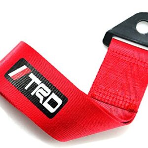 JDM TRD Red Racing Drift Rally Car Tow Towing Strap Belt Hook Universal x1